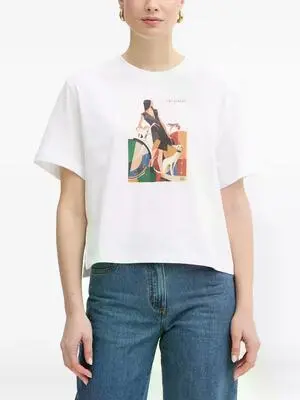 TRUSSARDI Graphic-print Side-slit T-shirt - White