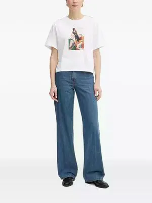 TRUSSARDI Graphic-print Side-slit T-shirt