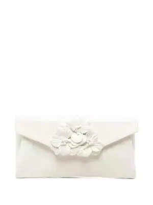 TWENTY FOURHAITCH Floral Appliqué Envelope Shoulder Bag