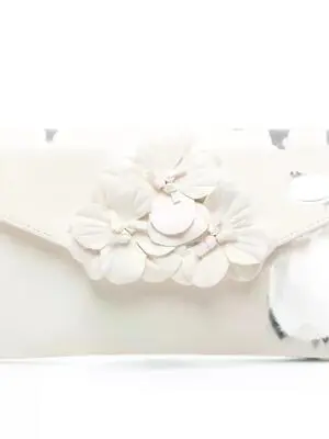 TWENTY FOURHAITCH Floral Appliqué Envelope Shoulder Bag