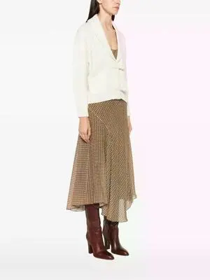 FORTE_FORTE Ribbed-knit Shawl-collar Cardigan - Neutrals