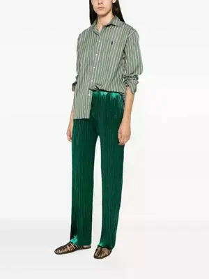 FORTE_FORTE Pleated Satin-finish Trousers