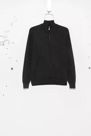 Brunello Cucinelli Half-zip Wool Sweater - Grey