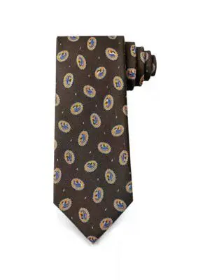 BONA FURTUNA Paisley-print Tie - Brown