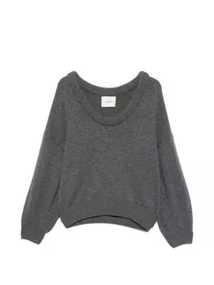LISA YANG Doria Scoop-neck Long-sleeve Sweater - Grey
