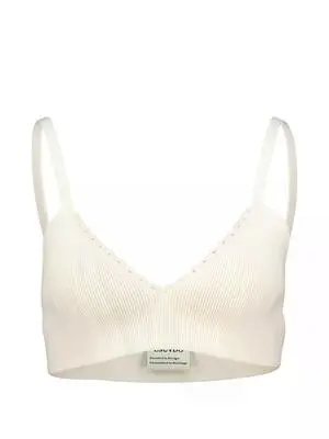 Escvdo Cima Scalloped Ribbed-knit Top - Neutrals