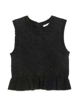 Cecilie Bahnsen Ruffled Button-back Vest - Grey