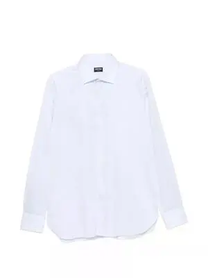 Zegna Micro-stripe Long-sleeve Shirt - White