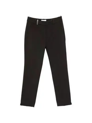 Peserico Logo-plaque Trousers - Brown