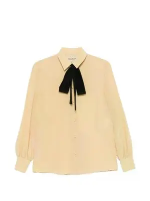 Valentino Garavani Bow-detail Buttoned Shirt - Neutrals