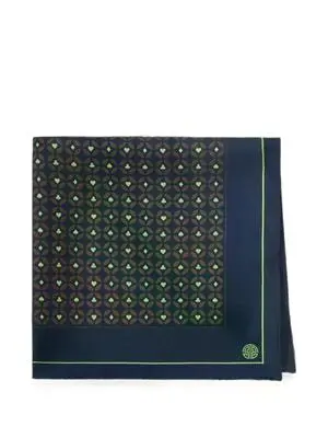 Shanghai Tang Geometric-print Mulberry Silk Pocket Square