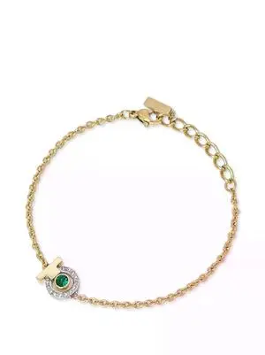 TRUSSARDI T-logo Round Charm Chain Bracelet - Gold