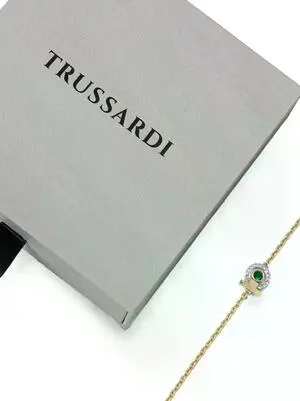 TRUSSARDI T-logo Round Charm Chain Bracelet