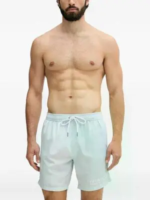 TRUSSARDI Logo-print Drawstring Swim Shorts - Blue