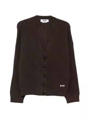 MSGM V-neck Cardigan - Brown