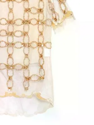 Biyan Sequin-embellished Bead-embellished Top
