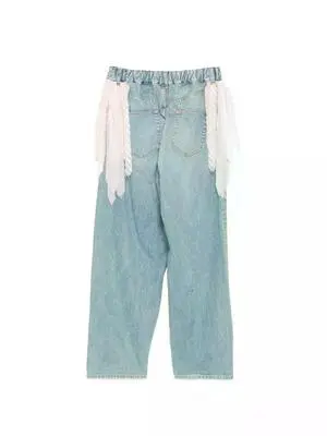 Undercover Scarf-detail Faded Jeans - Blue