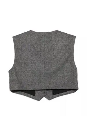 MSGM Cropped Button-up Waistcoat - Grey