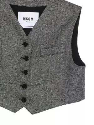 MSGM Cropped Button-up Waistcoat
