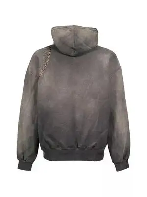 DOUBLET Faded-effect Patch-detail Hoodie