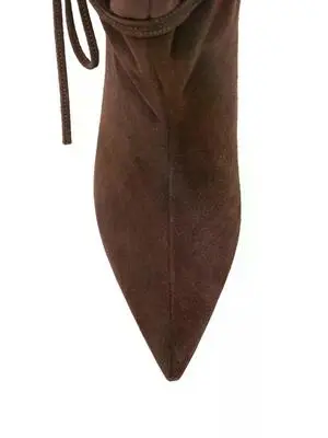 ODISSI Bow-detail Wedge-heel Boots - Brown