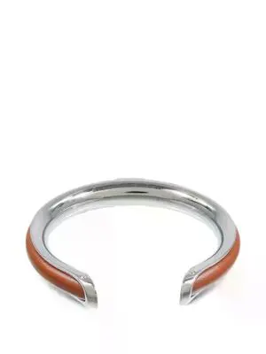 Hermès Leather-trimmed Bangle Bracelet