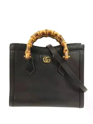 Gucci Diana Bamboo Tote Bag - Black