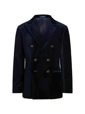 Polo Ralph Lauren Velvet Double-breasted Blazer - Blue