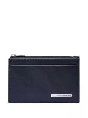 PIQUADRO Logo-plaque Leather Cardholder - Blue