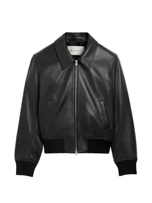 AMI Paris Lamb-leather Zipped Jacket - Black