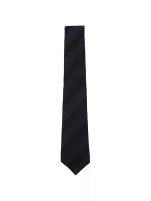 Tagliatore Diagonal Stripe Knitted Neck Tie - Black