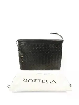 Bottega Veneta Intrecciato Drawstring Clutch Bag - Black