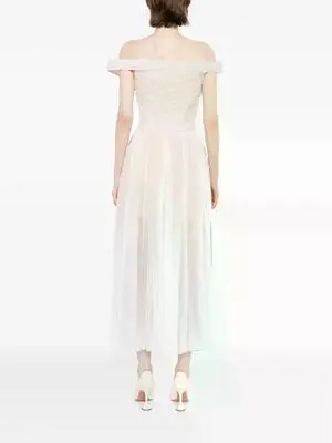 MONTSAND Off-shoulder Pleated Midi Dress