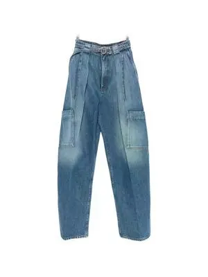Sportmax Pleated-detail Cargo Jeans - Blue