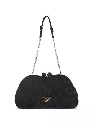 Prada Lace Chain Shoulder Bag - Black