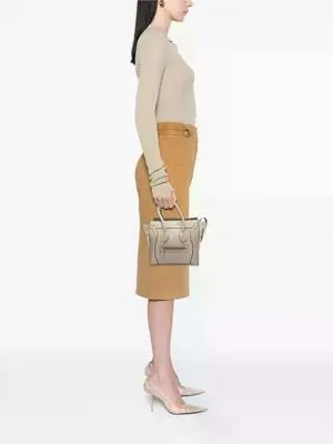Celine 2011 Micro Leather Luggage Tote Bag - Neutrals