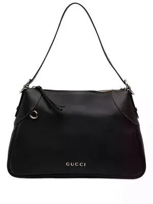 Gucci 2016-2026 Medium Calfskin Gg Emblem Shoulder Bag - Black