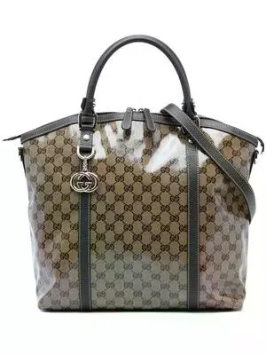 Gucci 2016-2026 Large Gg Crystal Charm Dome Satchel - Neutrals