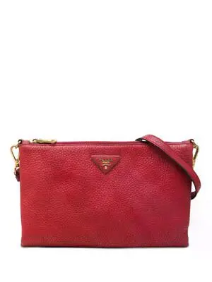 Prada 2010-2026 Vitello Daino Crossbody Bag - Red