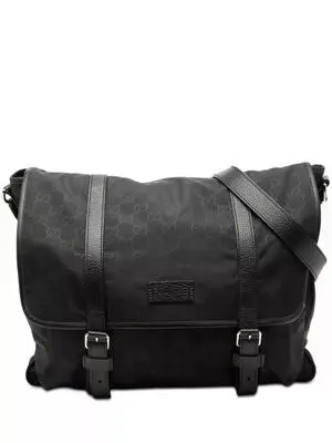 Gucci 2000-2015 Gg Nylon Messenger Bag Crossbody Bag - Black