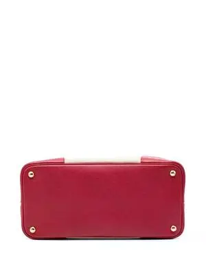 Prada 2010-2026 Large Saffiano Trimmed Canapa Double Satchel