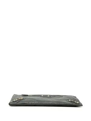 Balenciaga Motocross Giant 12 Zip Around Clutch - Black