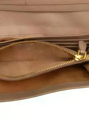Prada 2010-2026 Saffiano Bow Continental Wallet Long Wallets