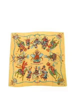 Hermès 1980-2010 Les Fetes Du Roi Soleil Silk Scarf 90 Scarves - Yellow