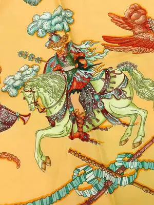 Hermès 1980-2010 Les Fetes Du Roi Soleil Silk Scarf 90 Scarves - Yellow
