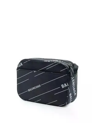 Balenciaga Leather Logo Print Camera Bag Xs