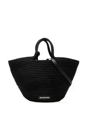 Balenciaga 2010 Small Nylon Ibiza Basket Bag Satchel - Black