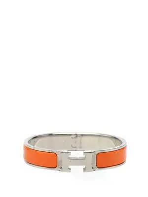 Hermès 2000-2026 Narrow Enamel Clic H Bracelet Pm Costume Bracelet - Silver