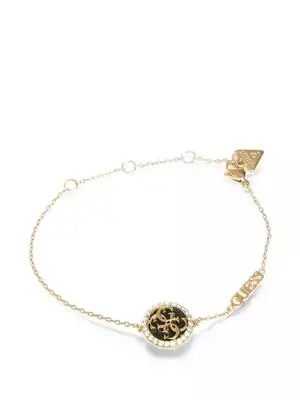 Guess Crystal-embellished Logo-plaque Bracelet