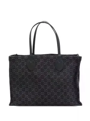 Gucci Large Gg Denim Ophidia Tote Bag
